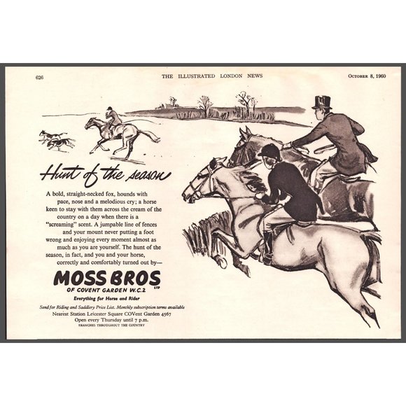 Moss Brothers | Art | 96 Moss Brothers Horse And Rider Catalog Vintage ...